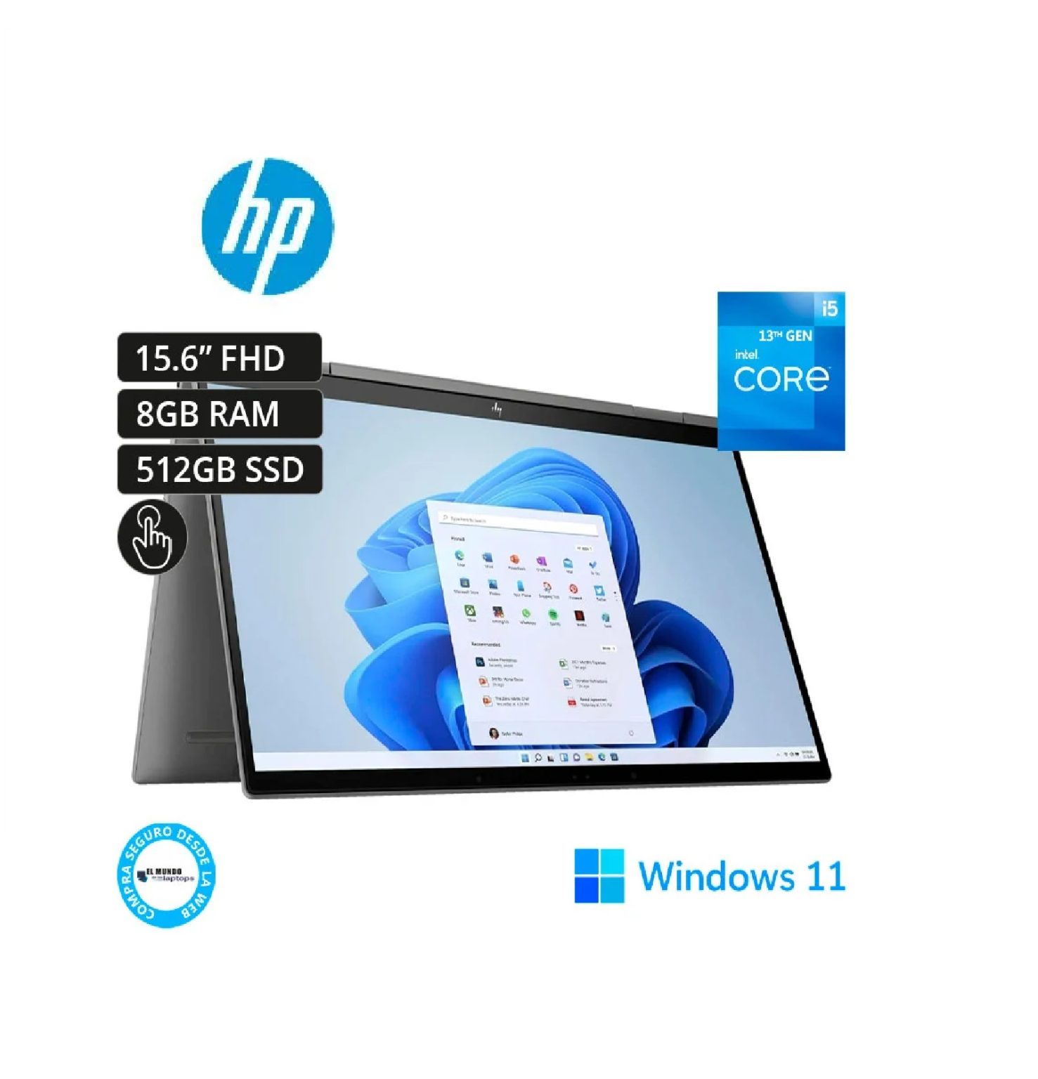 (C) HP Envy x360 15-EW1058 Core i5-1335U, 8GB RAM, 512GB SSD, 15.6″ FHD Táctil, Windows 11 ...